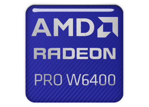 AMD Radeon PRO W6400 1"x1" Chrome Effect Domed Case Badge / Sticker Lo ...