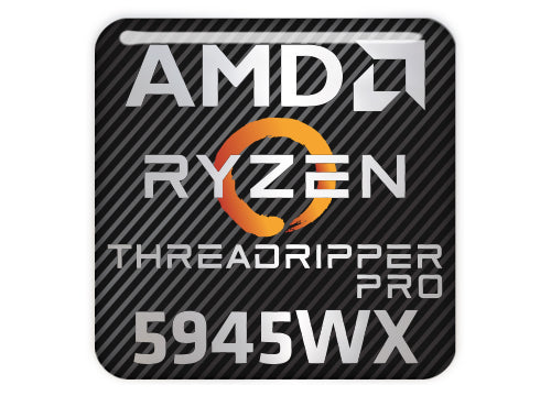 AMD Ryzen Threadripper Pro 5945WX 1"x1" Chrome Effect Domed Case Badge ...