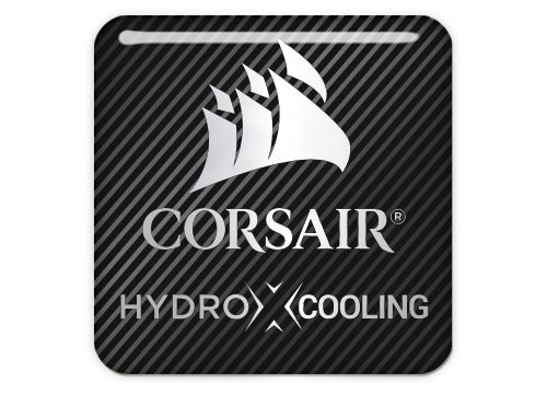 Corsair Hydro X Water Cooling 1"x1" Chrome Effect Domed Case Badge / S ...