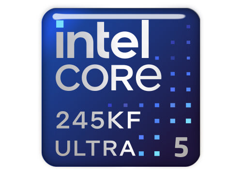 Intel Core Ultra 5 245KF 1"x1" Chrome Effect Domed Case Badge / Sticke ...