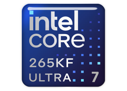 Intel Core Ultra 7 265KF 1"x1" Chrome Effect Domed Case Badge / Sticke ...