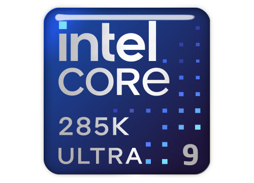 Intel Core Ultra 9 285K 1"x1" Chrome Effect Domed Case Badge / Sticker ...