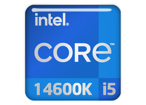 Intel Core i5 14600K 1"x1" Chrome Effect Domed Case Badge / Sticker Lo ...