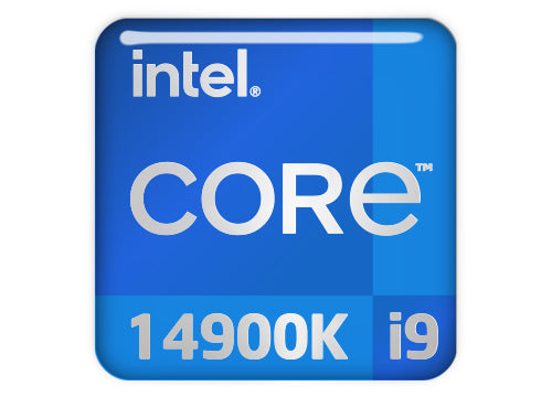Intel Core i9 14900K 1"x1" Chrome Effect Domed Case Badge / Sticker Lo ...