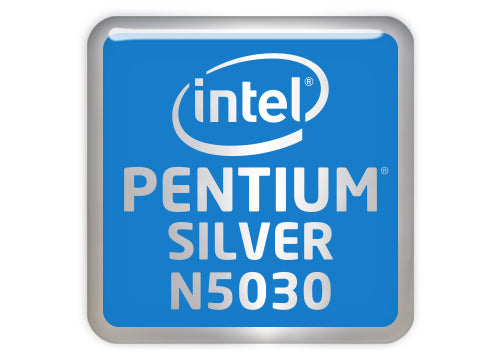 Intel Pentium Silver N5030 1"x1" Chrome Effect Domed Case Badge / Stic ...
