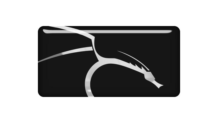 Kali Linux Black Dragon 1.5"x0.75" Chrome Effect Domed Case Badge / St ...