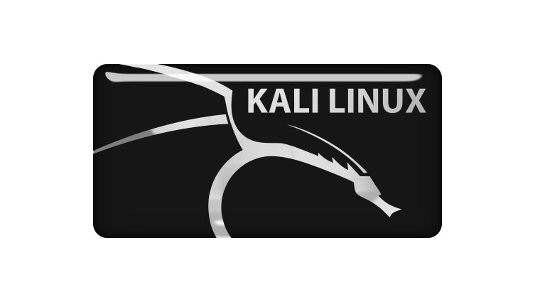 Kali Linux Black 1.5"x0.75" Chrome Effect Domed Case Badge / Sticker L ...