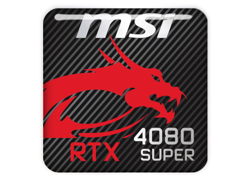 MSI GeForce RTX 4080 SUPER 1"x1" Chrome Effect Domed Case Badge / Stic ...
