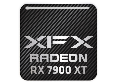 XFX Radeon RX 7900 XT 1"x1" Chrome Effect Domed Case Badge / Sticker L ...