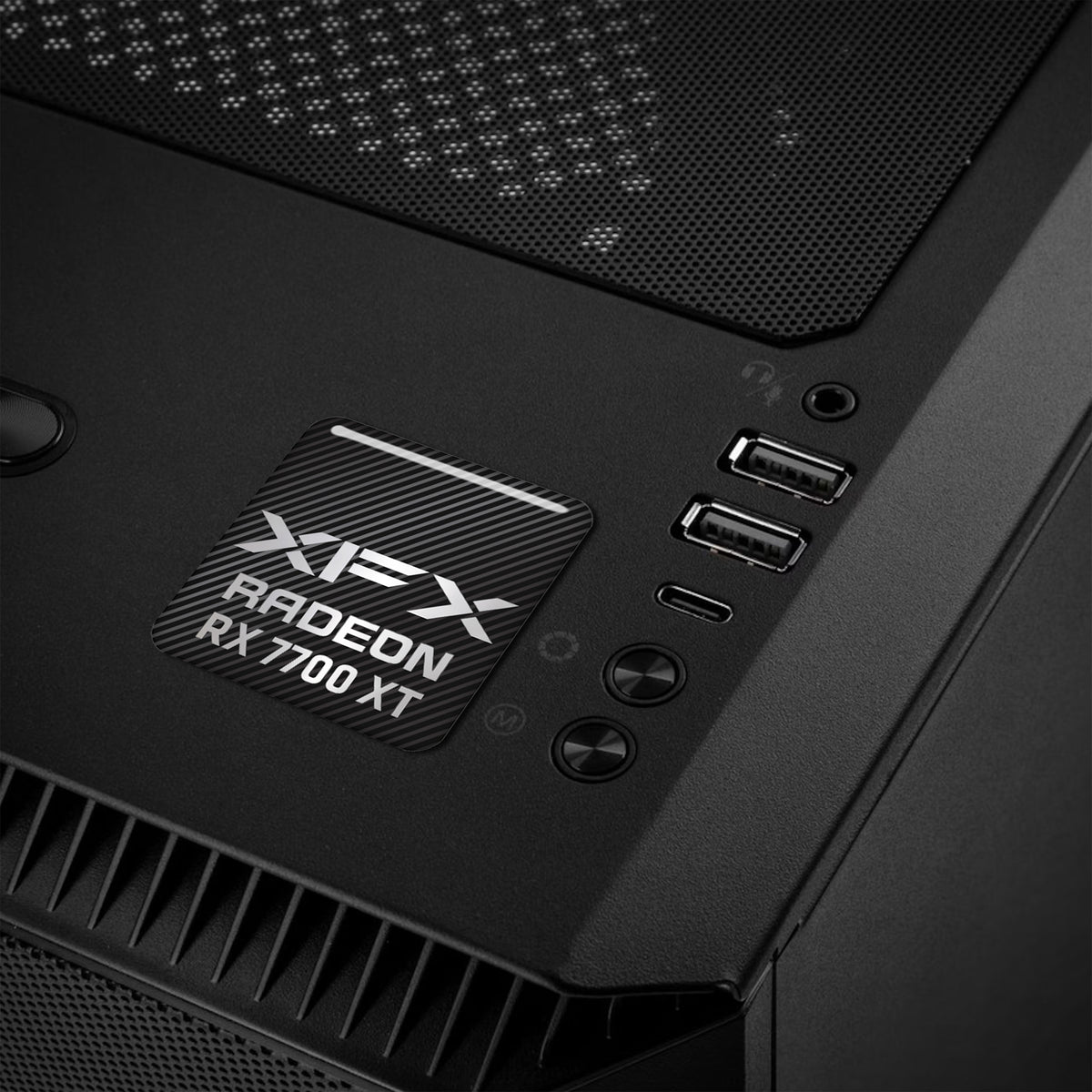 XFX Radeon RX 7700 XT 1"x1" Chrome Effect Domed Case Badge / Sticker L ...