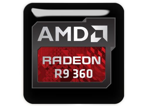 AMD Radeon R9 360 1"x1" Chrome Effect Domed Case Badge / Sticker Logo ...