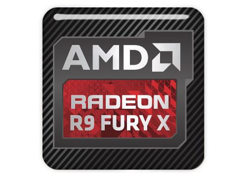 AMD Radeon R9 Fury X 1"x1" Chrome Effect Domed Case Badge / Sticker Lo ...