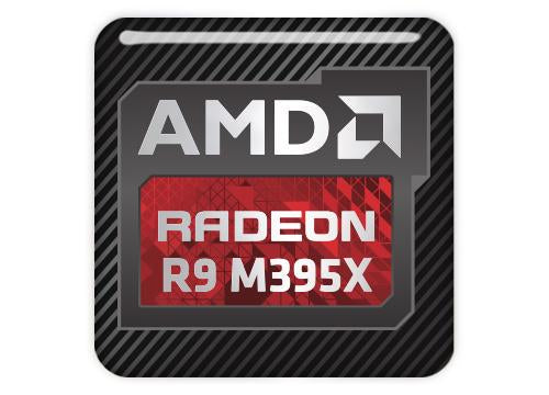 AMD Radeon R9 M395X 1"x1" Chrome Effect Domed Case Badge / Sticker Log ...