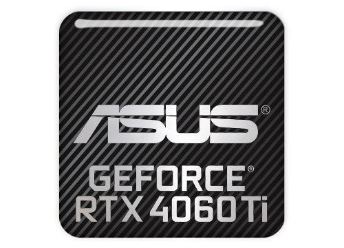 Asus GeForce RTX 4060 Ti 1"x1" Chrome Effect Domed Case Badge / Sticke ...
