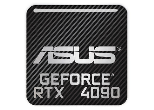 Asus GeForce RTX 4090 1"x1" Chrome Effect Domed Case Badge / Sticker L ...