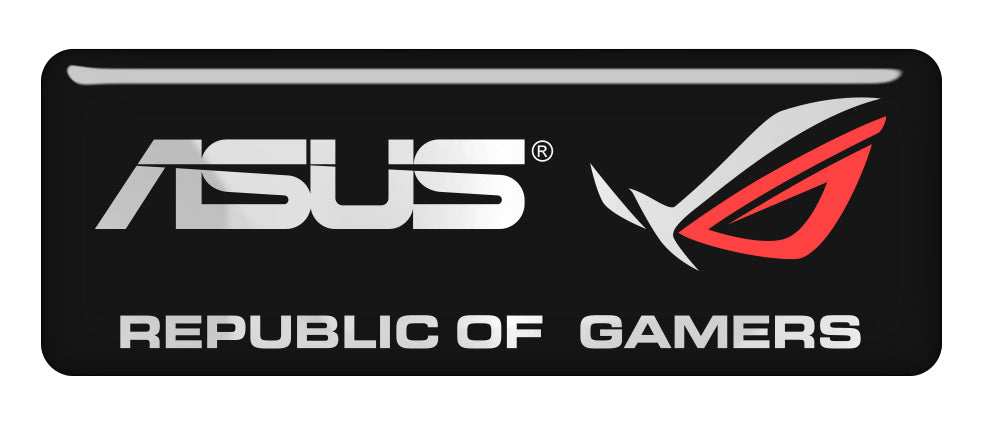 Asus Republic of Gamers ROG 2.75"x1" Chrome Effect Domed Case Badge ...