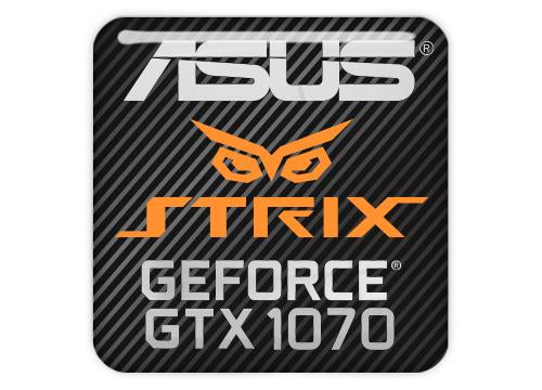 Asus Strix GeForce GTX 1070 1"x1" Chrome Effect Domed Case Badge / Aut ...