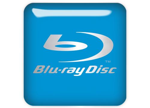 Blu-ray Disc Blue 1"x1" Chrome Effect Domed Case Badge / Sticker Logo ...