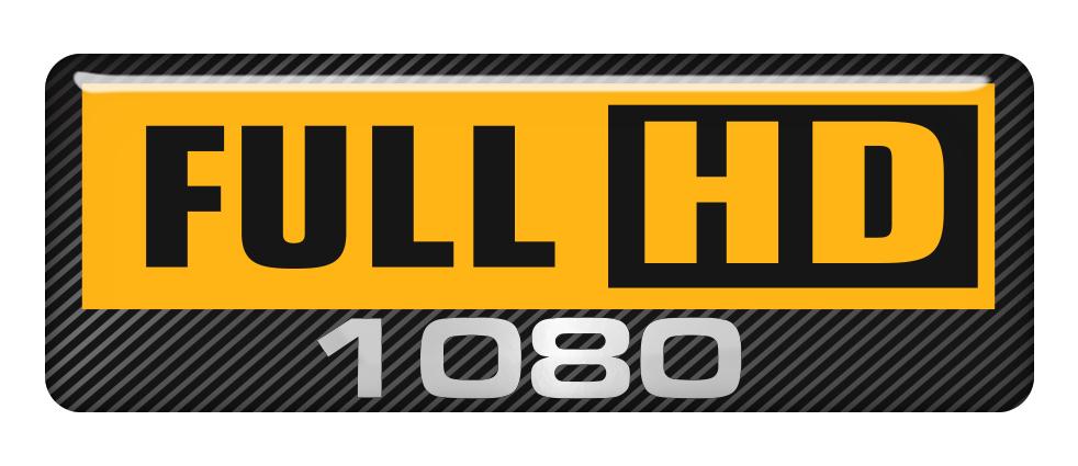 Full HD 1080 2.75"x1" Chrome Effect Domed Case Badge / Sticker Logo ...