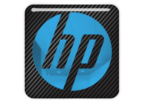 HP Hewlett Packard 1"x1" Chrome Effect Domed Case Badge / Sticker Logo ...