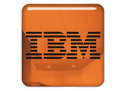 IBM Copper 1"x1" Chrome Effect Domed Case Badge / Sticker Logo ...