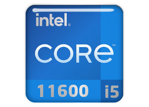 Intel Core i5 11600 1"x1" Chrome Effect Domed Case Badge / Sticker Log ...