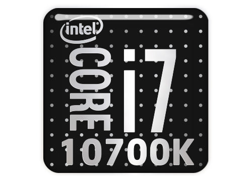 Intel Core i7 10700K 1"x1" Chrome Effect Domed Case Badge / Sticker Lo ...