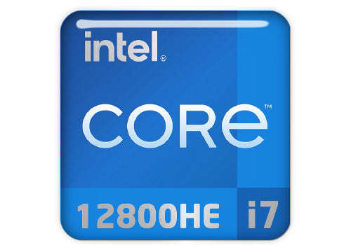 Intel Core i7 12800HE 1"x1" Chrome Effect Domed Case Badge / Sticker L ...