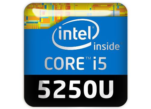 Intel Core i5 5250U 1"x1" Chrome Effect Domed Case Badge / Sticker Log ...