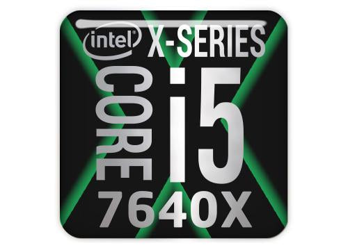Intel Core i5 7640X 1"x1" Chrome Effect Domed Case Badge / Sticker Log ...