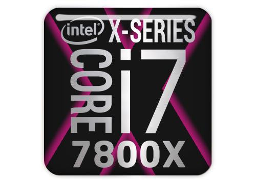 Intel Core i7 7800X 1"x1" Chrome Effect Domed Case Badge / Sticker Log ...