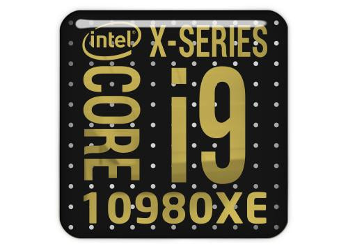 Intel Core i9 10980XE 1"x1" Chrome Effect Domed Case Badge / Sticker L ...