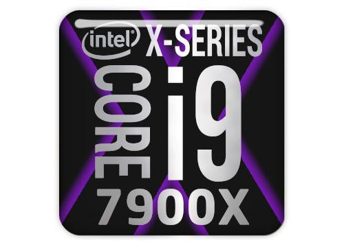 Intel Core i9 7900X 1"x1" Chrome Effect Domed Case Badge / Sticker Log ...