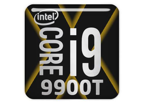 Intel Core i9 9900T 1"x1" Chrome Effect Domed Case Badge / Sticker Log ...