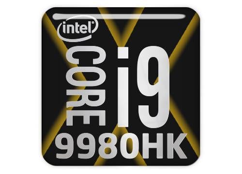 Intel Core i9 9980HK 1"x1" Chrome Effect Domed Case Badge / Sticker Lo ...