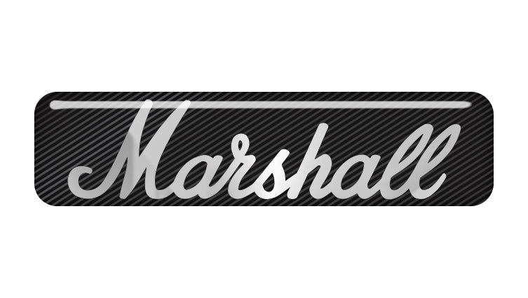 Marshall 2"x0.5" Chrome Effect Domed Case Badge / Sticker Logo ...