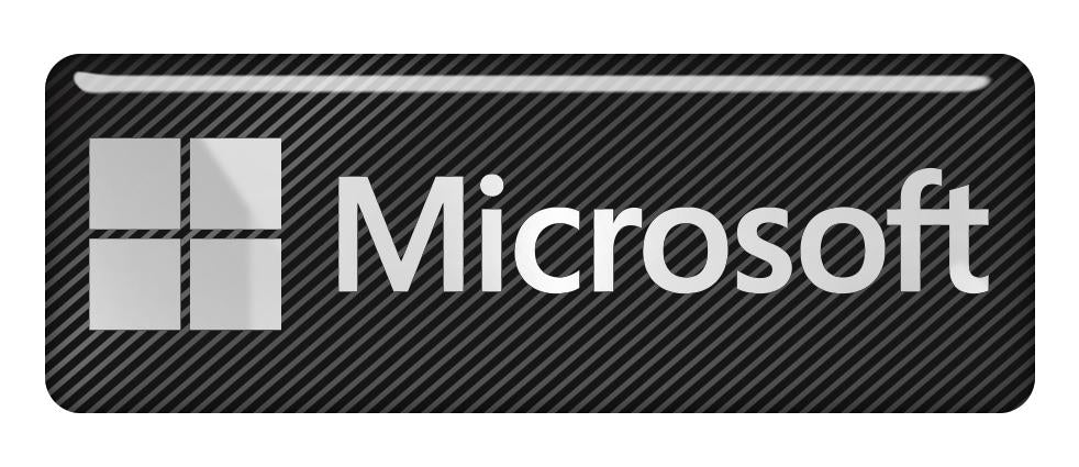 Microsoft 2.75"x1" Chrome Effect Domed Case Badge / Sticker Logo ...