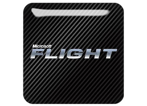 Microsoft Flight Sim 1"x1" Chrome Effect Domed Case Badge / Sticker Lo ...
