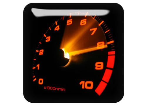 Overclocked Odometer 1"x1" Chrome Effect Domed Case Badge / Sticker Lo ...