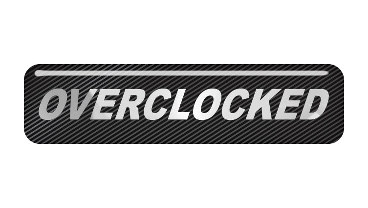 Overclocked 2"x0.5" Chrome Effect Domed Case Badge / Sticker Logo ...