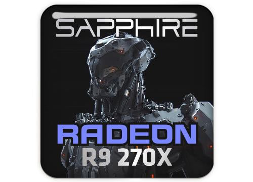 Sapphire Radeon R9 270X 1"x1" Chrome Effect Domed Case Badge / Sticker ...