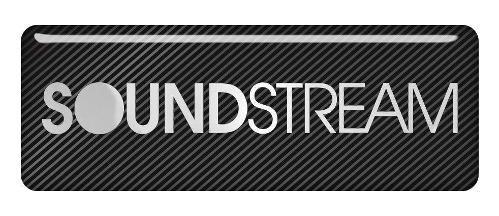 Soundstream 2.75"x1" Chrome Effect Domed Case Badge / Sticker Logo ...