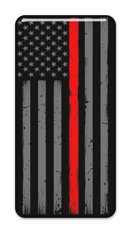 Thin Red Line Firefighter 2"x1" Chrome Effect Domed Case Badge / Stick ...