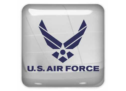 U.S. Air Force 1"x1" Chrome Effect Domed Case Badge / Sticker Logo ...