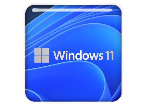 Windows 11 Design 2 1"x1" Chrome Effect Domed Case Badge / Sticker Log ...