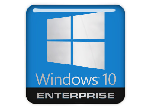 Windows 10 Enterprise 1"x1" Chrome Effect Domed Case Badge / Sticker L ...