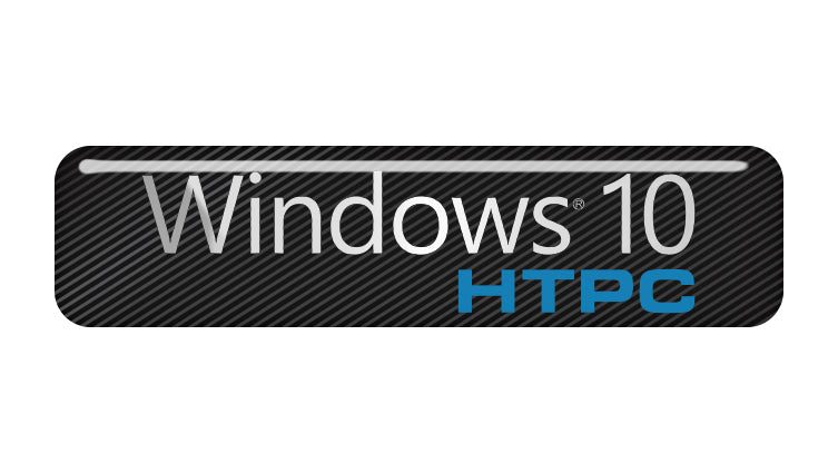 Windows 10 HTPC 2"x0.5" Chrome Effect Domed Case Badge / Sticker Logo ...