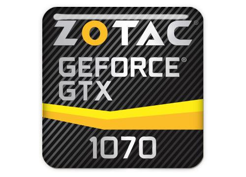 Zotac GeForce GTX 1070 1"x1" Chrome Effect Domed Case Badge / Sticker ...