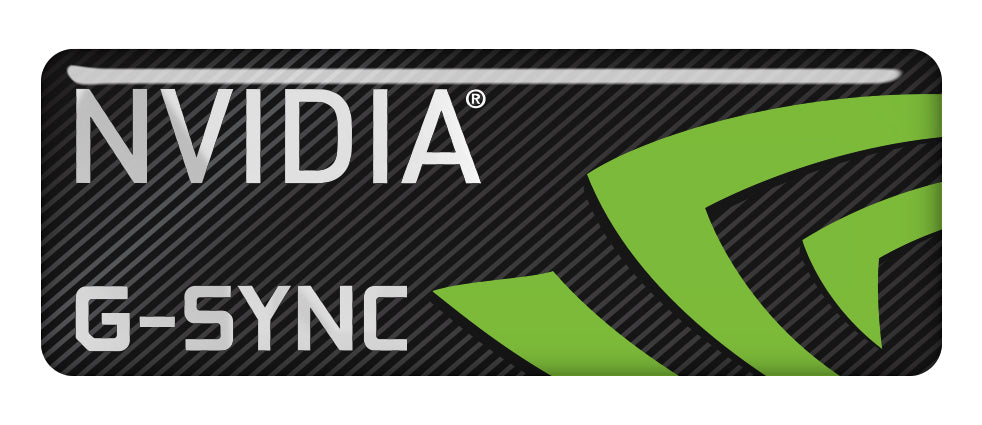 nVidia G-Sync 2.75"x1" Chrome Effect Domed Case Badge / Sticker Logo ...